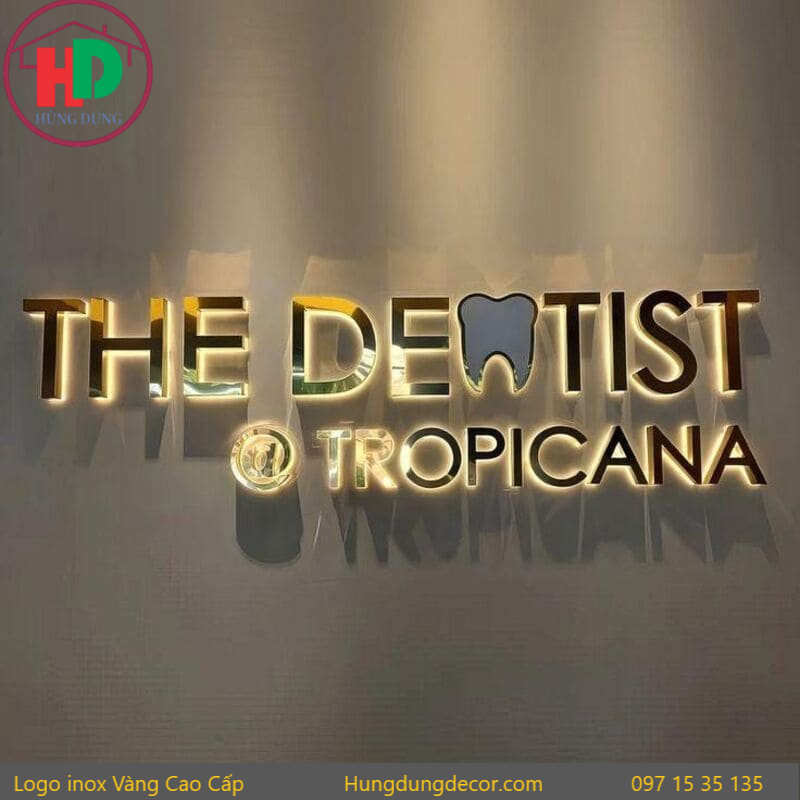 Thi Công Logo Inox Vàng- Phát Sáng Thương Hiệu