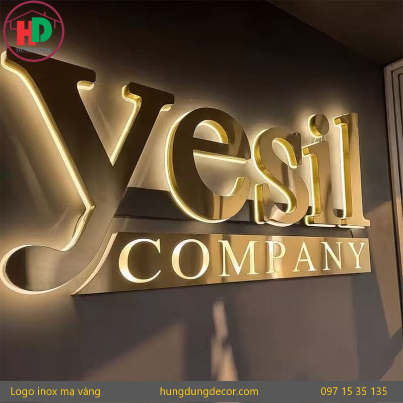 Thi Công Logo Inox Vàng- Phát Sáng Thương Hiệu